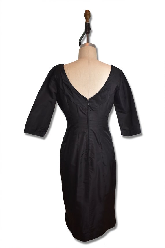 1950s 1960s Ceil Chapman vintage designer silk black … - Gem