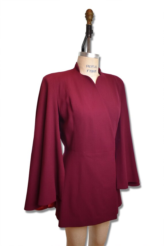 1940s Lilli Ann black label kimono sleeve wool crepe … - Gem