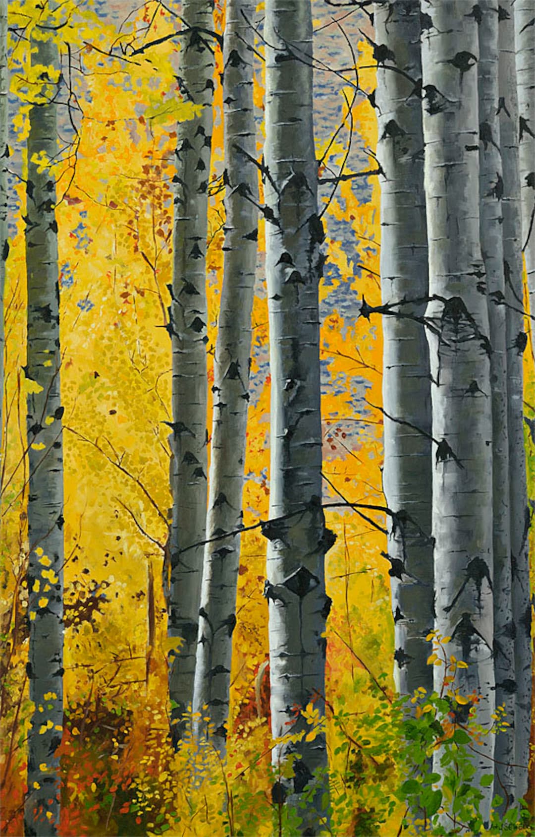 Aspen Art Print, Aspen Tree Wall Art, Yellow Aspen Art Print, Aspen ...