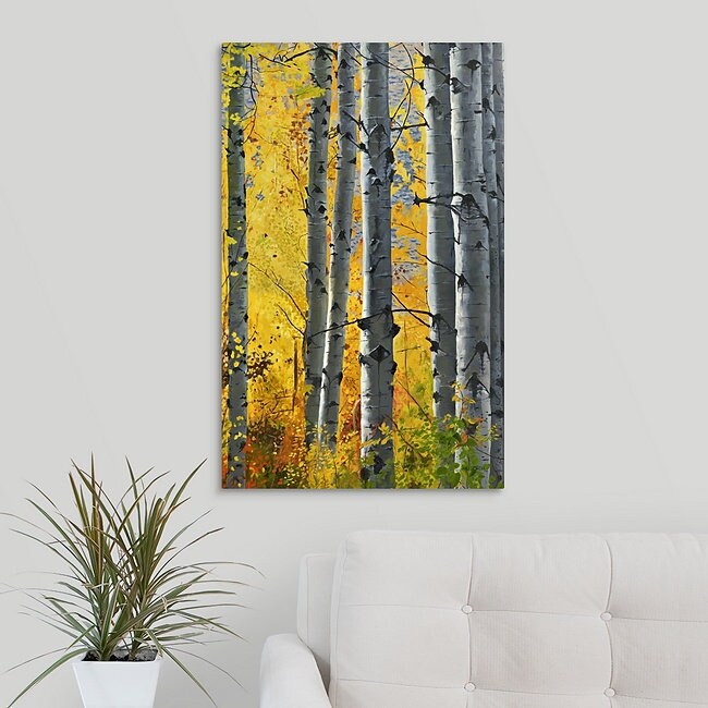 Aspen Art Print, Aspen Tree Wall Art, Yellow Aspen Art Print, Aspen ...
