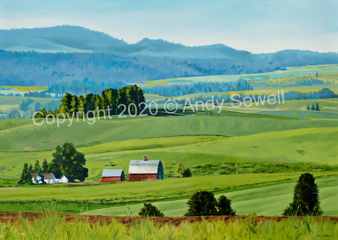 Palouse Landscape Giclee Print: Northwest Oil Painting by Andy Sewell ...