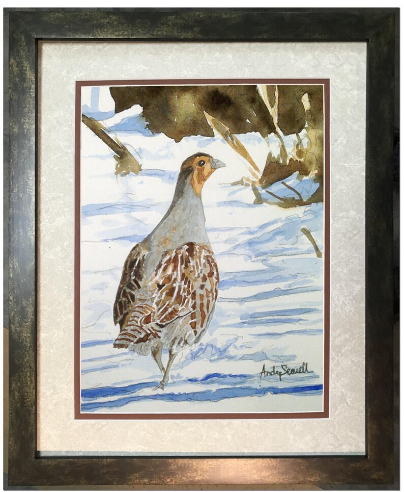 Winter Hun - Hungarian Partridge Archival Watercolor Print S/N Ltd. Ed ...