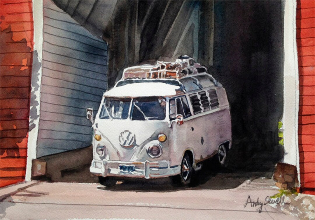 Vintage VW Bus Art Print - a Limited Edition S/n Giclee Art Print From ...