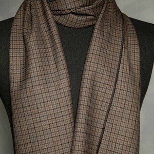 Dark Brown Plaid Scarf Wool Scarf Black and Brown Men's Scarves Elegant ...