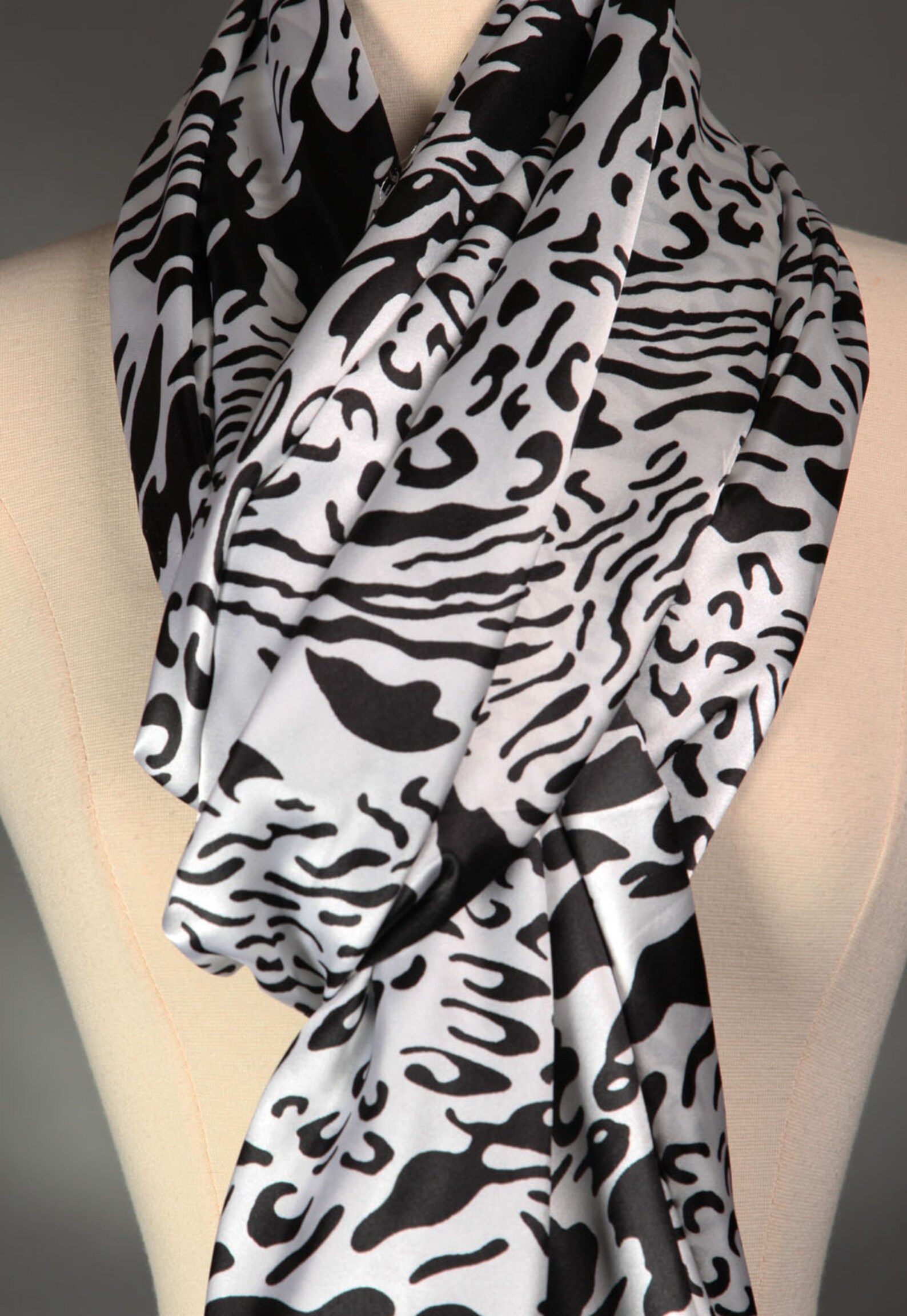 Black Scarf White Scarf Long Scarf Women's Fashion Scarves Shoulder ...