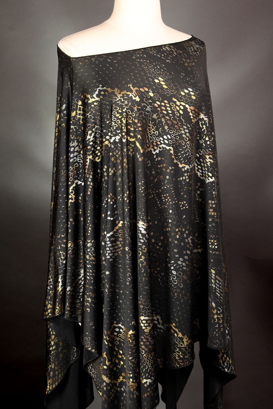Black Poncho Metallic Ponchos Women's Fashion Ponchos Handmade Ponchos ...