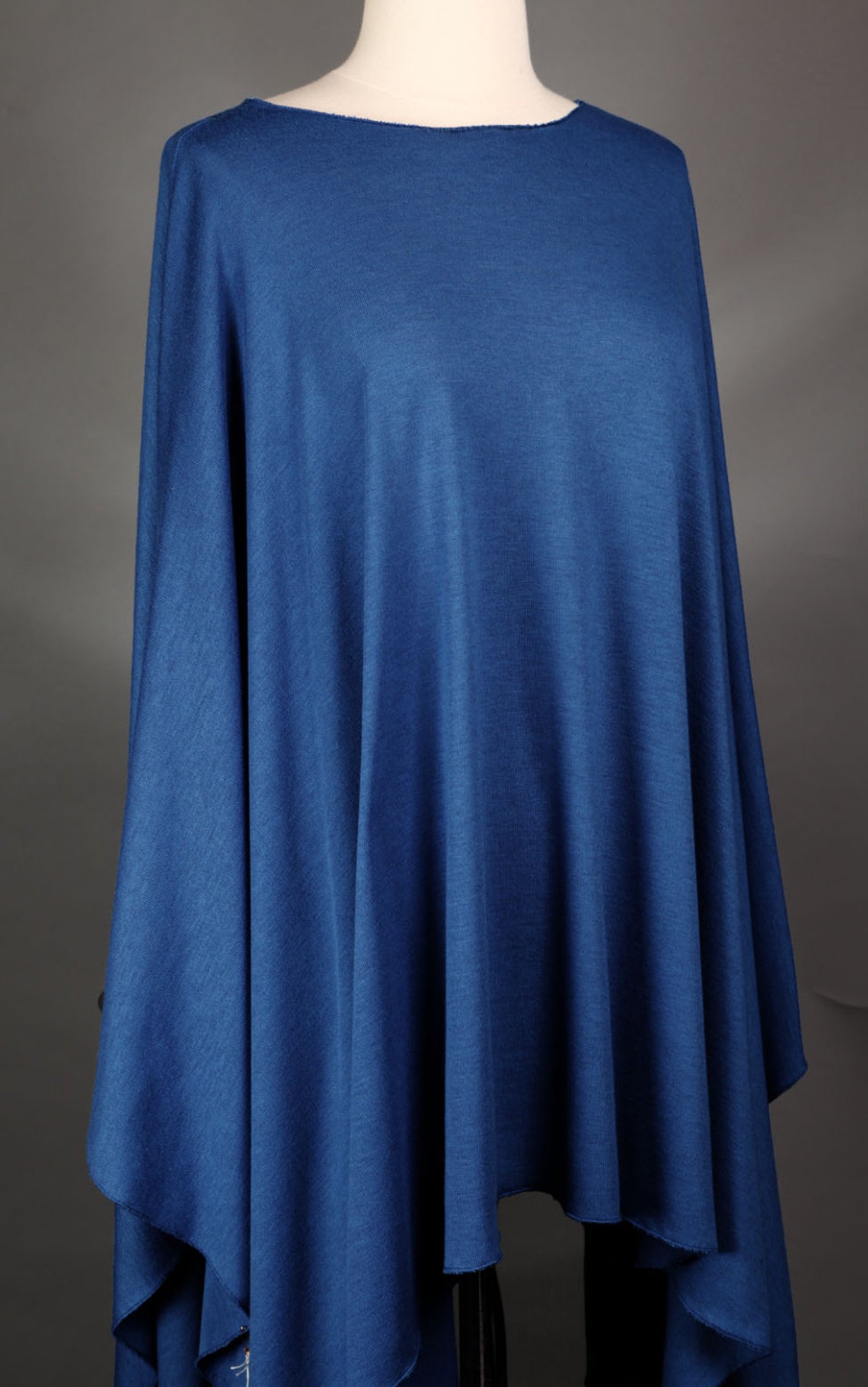 Blue Poncho Knit Jersey Glam-ponchos Womens Fashion Ladies Birthday ...