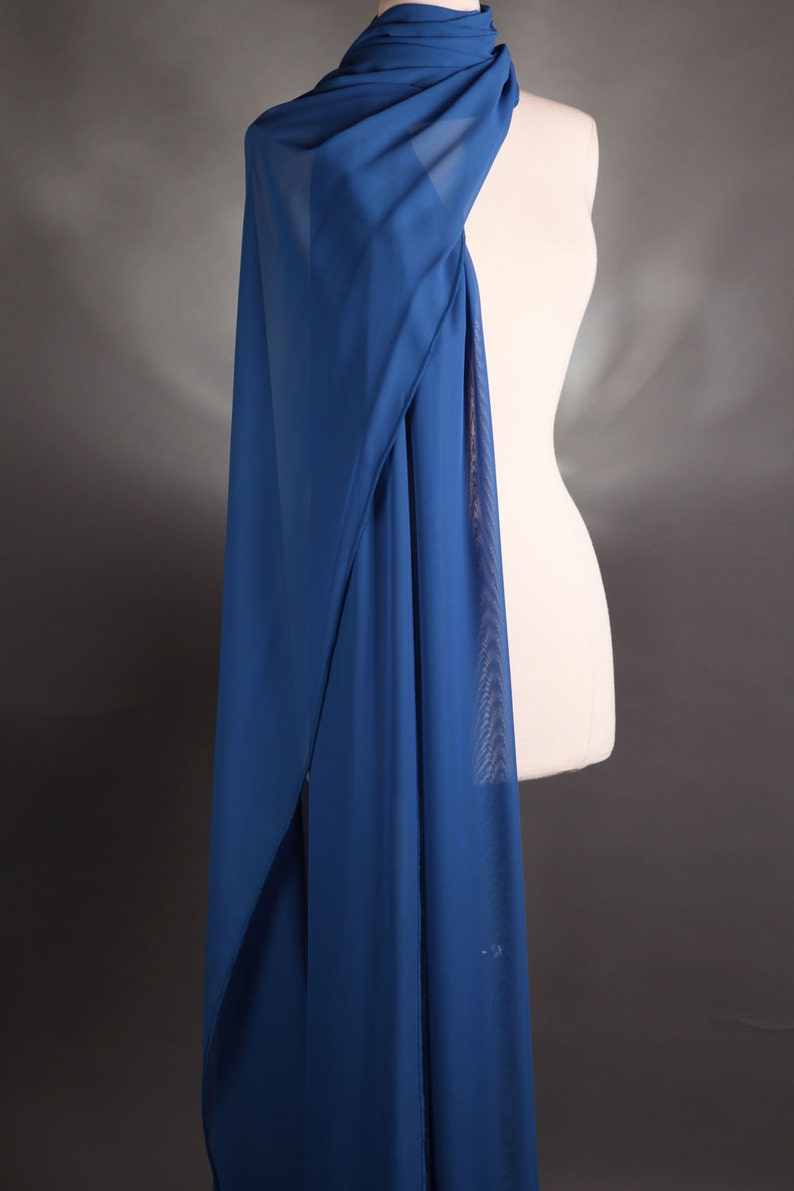 Blue Scarf Polyester Long Scarf Ladies Fashion Chiffon Scarves Neck ...