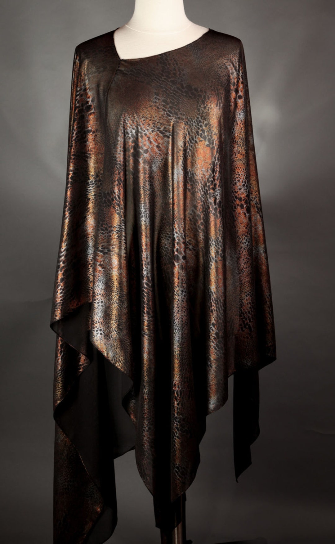 Metallic Poncho Evening Ponchos Handmade Poncho Hi-lo Poncho Glamorous ...