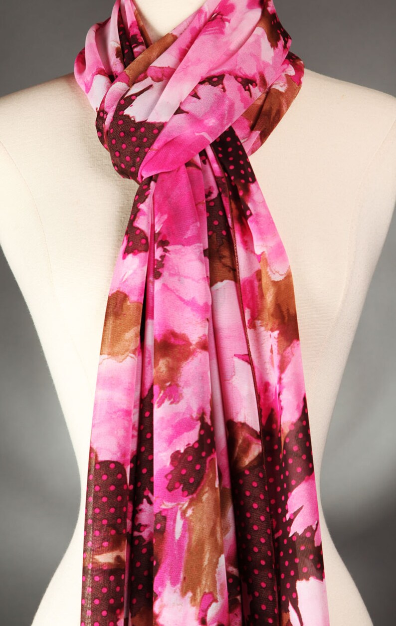 Long Chiffon Scarf Polyester Pink Scarves Burgundy Scarves - Etsy