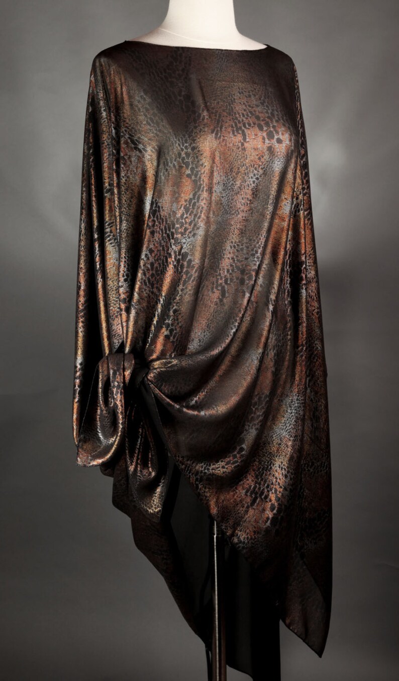 Metallic Poncho Evening Ponchos Handmade Poncho Hi-lo Poncho Glamorous ...