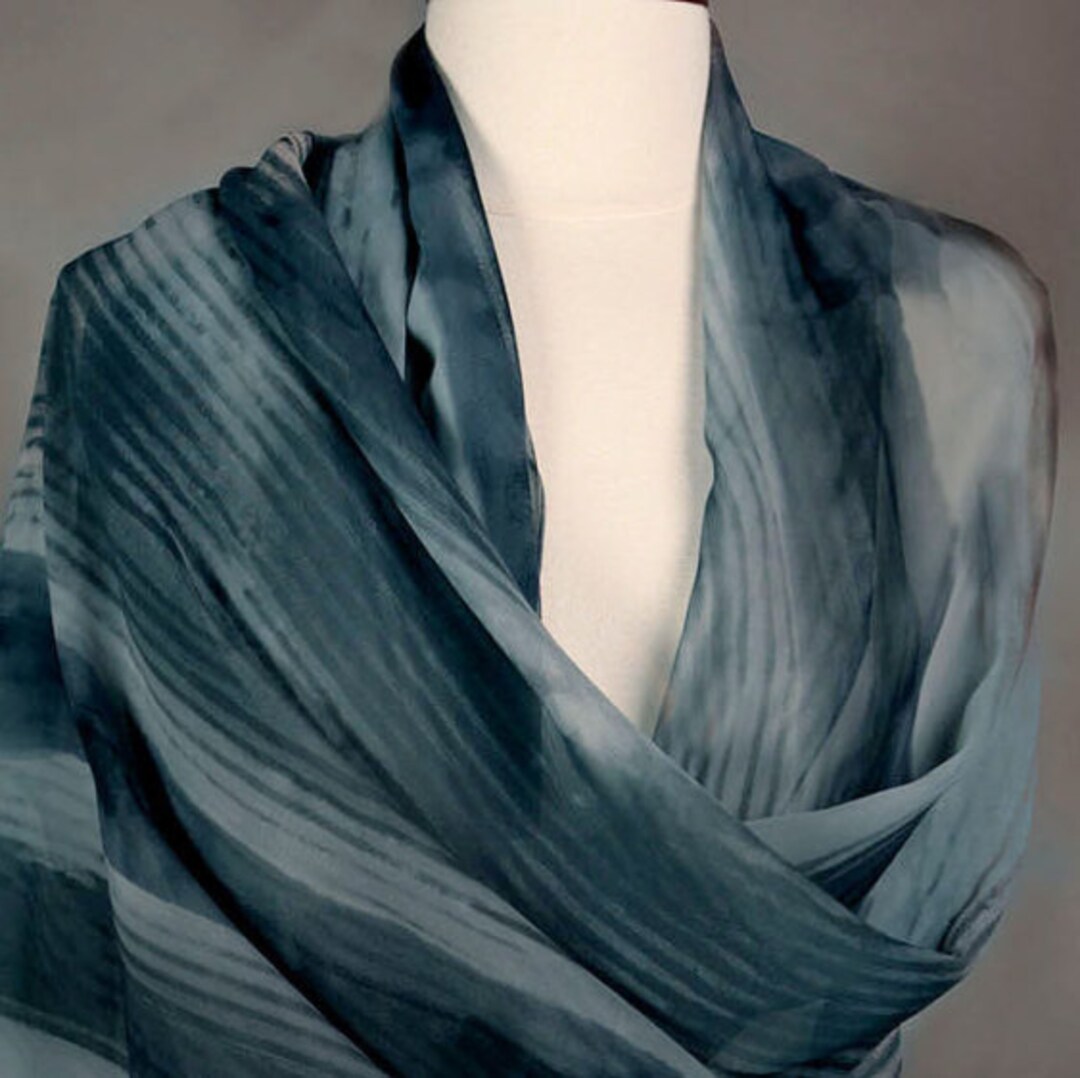 Bufanda azul Poliéster Bufanda Pañuelos de verano Bufandas largas ...