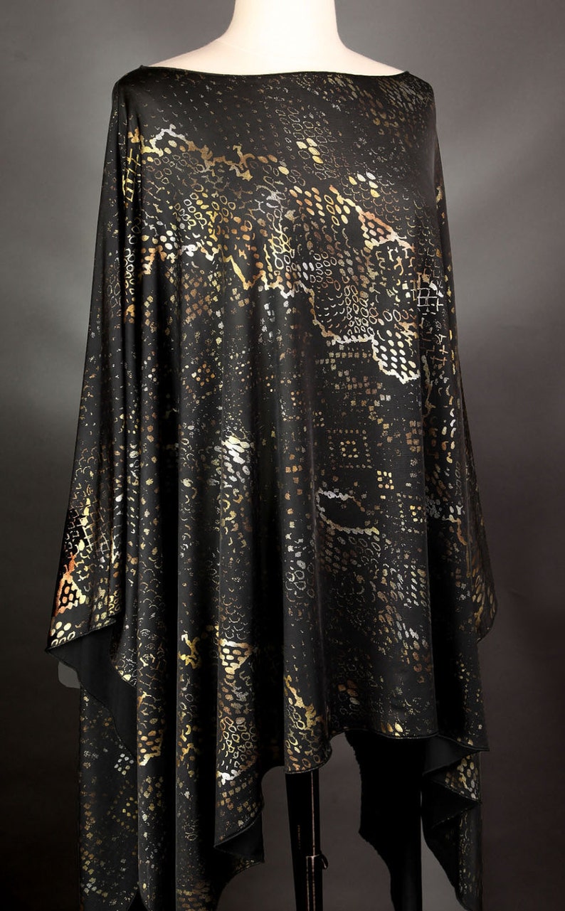 Black Poncho Metallic Ponchos Women's Fashion Ponchos Handmade Ponchos ...