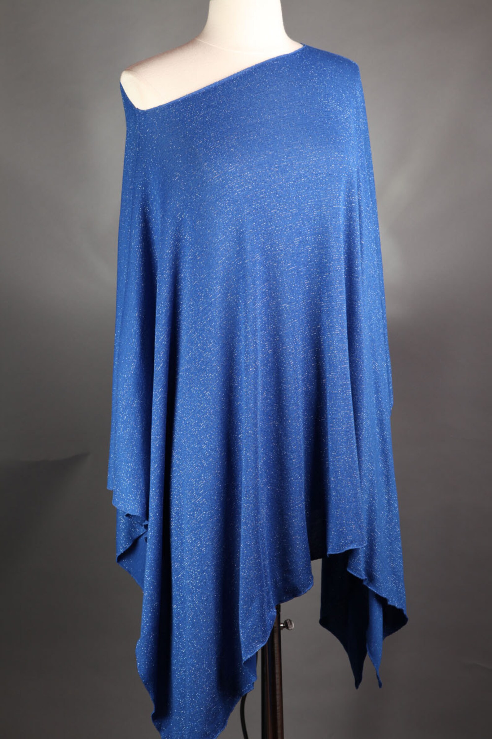 Blue Poncho Evening Ponchos Handmade Glamorous Poncho Sparkly - Etsy