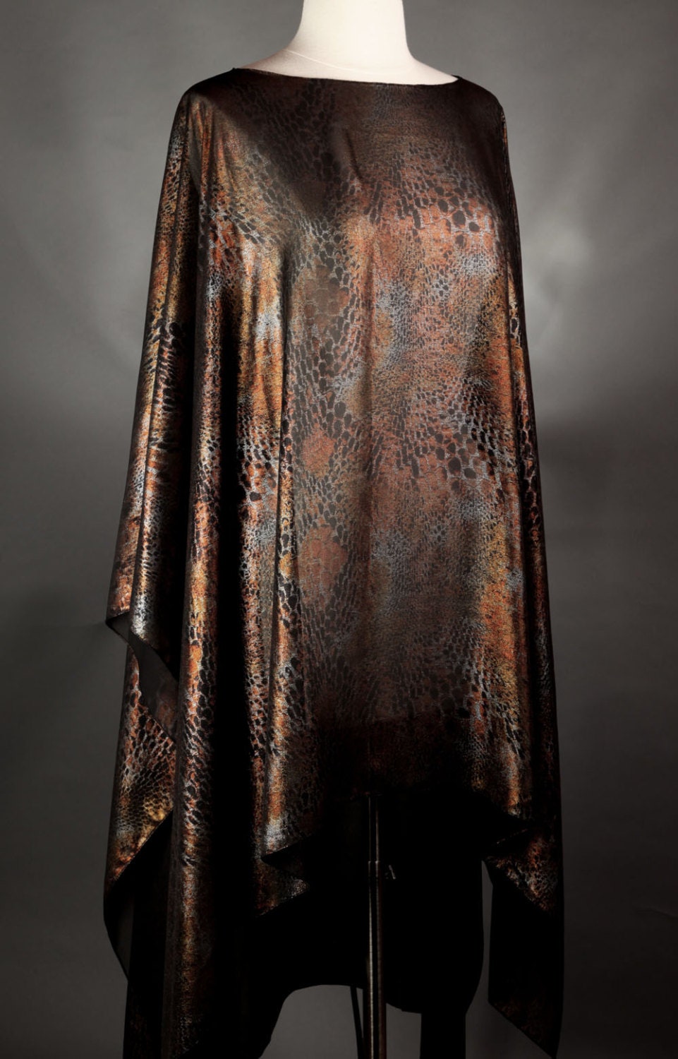 Metallic Poncho Evening Ponchos Handmade Poncho Hi-lo Poncho Glamorous ...