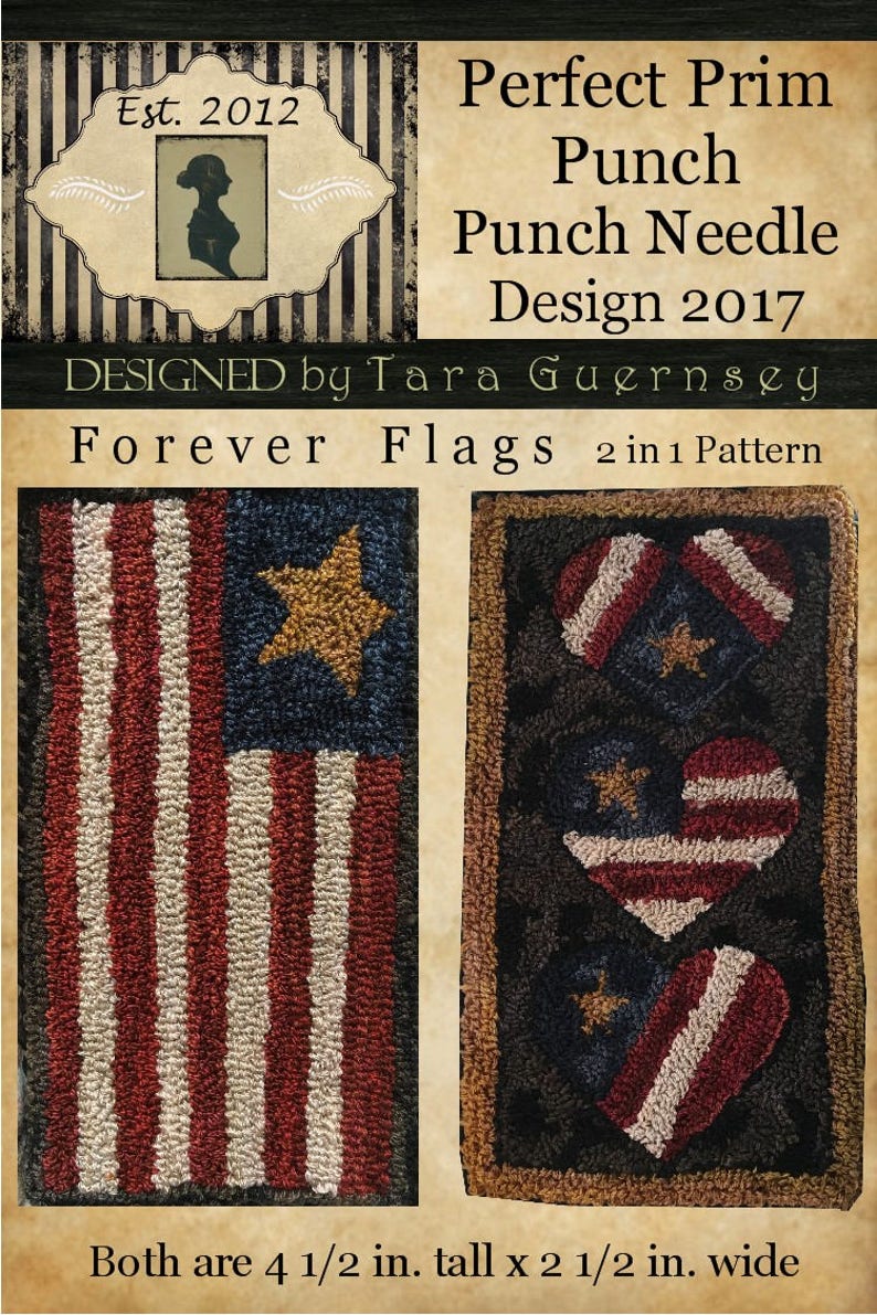 E-pattern Instant Forever Flags. 2 in 1 Punch Needle American - Etsy