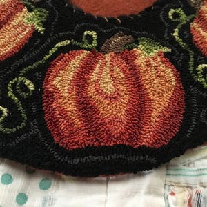 Instant Download PDF Pattern! Pumpkin Candle Mat. Punch Needle Design ...