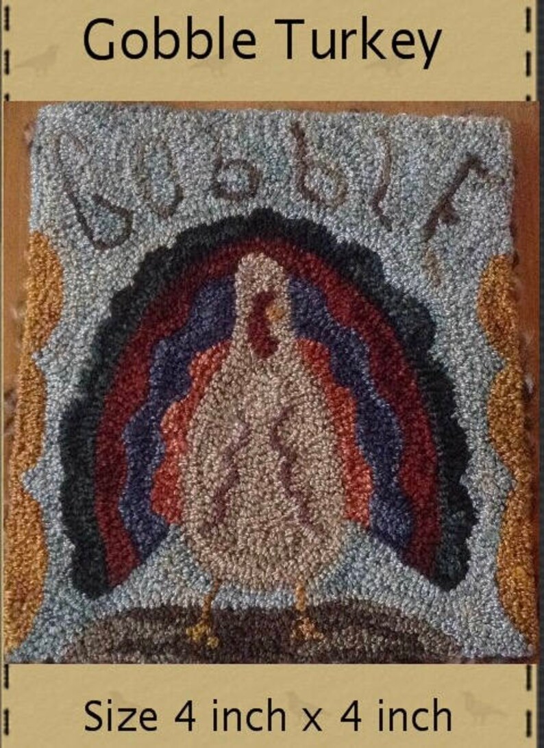 Instant Download E-pattern! Gobble Turkey. Perfect Prim Punch Design ...