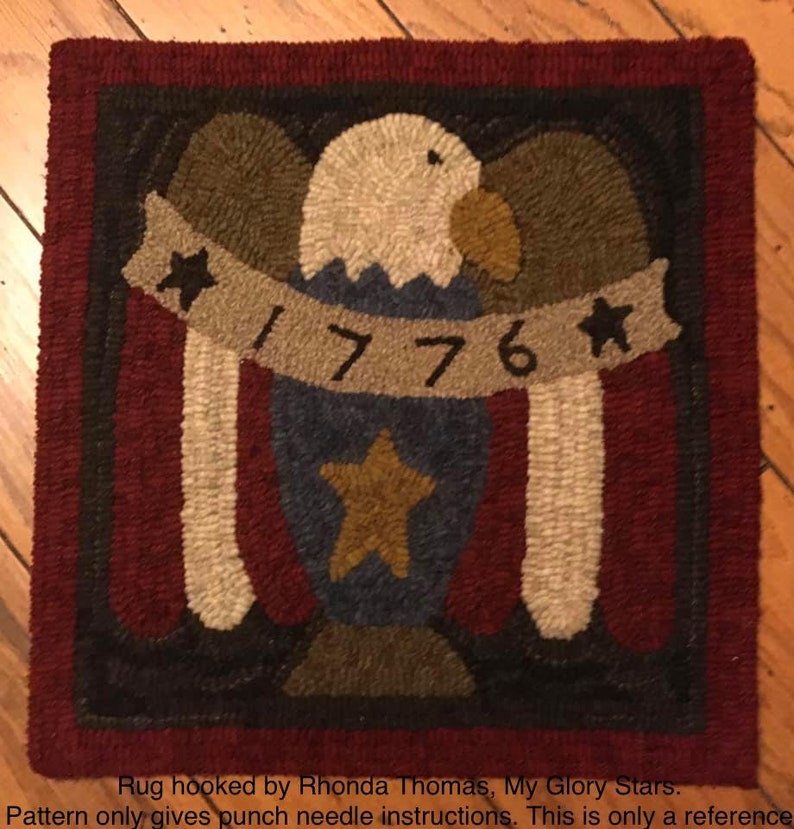 E-pattern Instant 1776 Liberty Eagle. 2 in 1 Punch Needle - Etsy