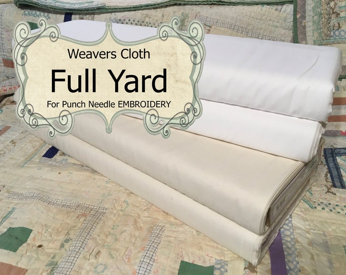 FULL YARD Weavers Cloth, Pre Cut…high Quality…natural…white…punch ...
