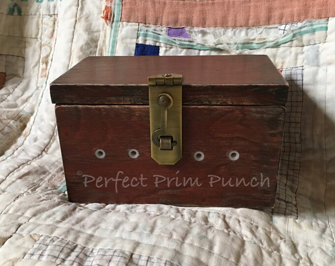 Punch Needle Thread Box With Lid. Hand Painted Distressed - Etsy