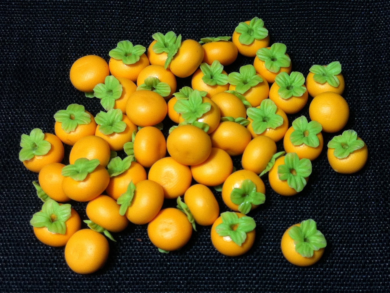 20 Miniature Dollhouse Persimmons Fruit Clay Polymer Round - Etsy