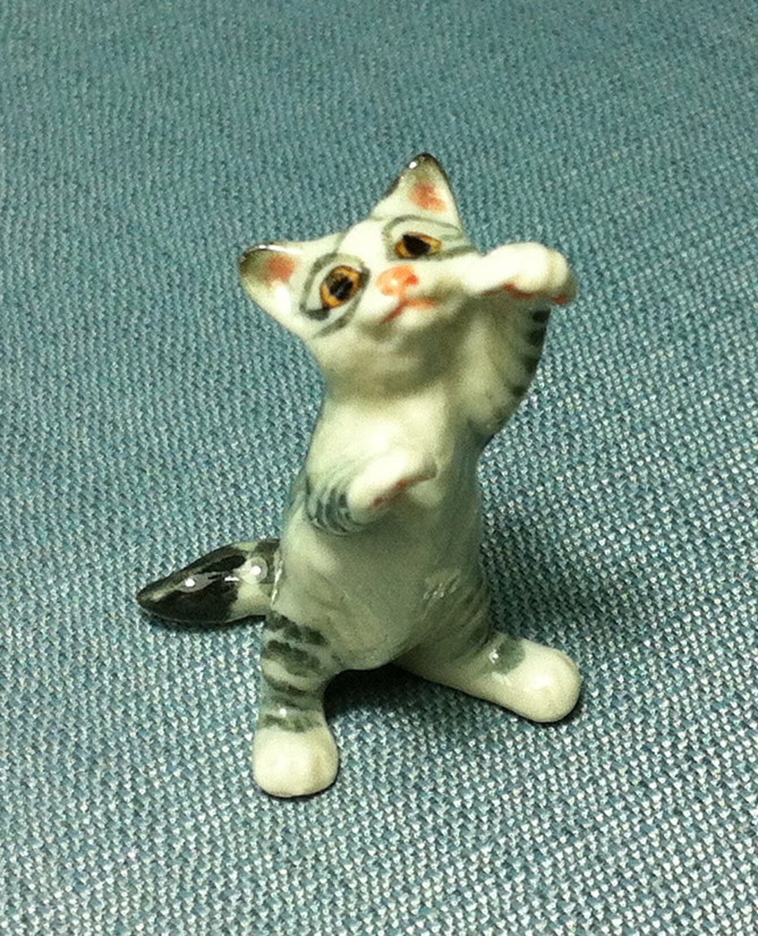 Miniature Ceramic Cat Kitty Standing Animal Cute Little Tiny - Etsy