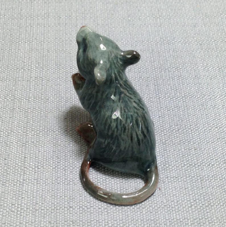 Miniature Ceramic Rat Mouse Mice Animal Cute Small Tiny Grey - Etsy