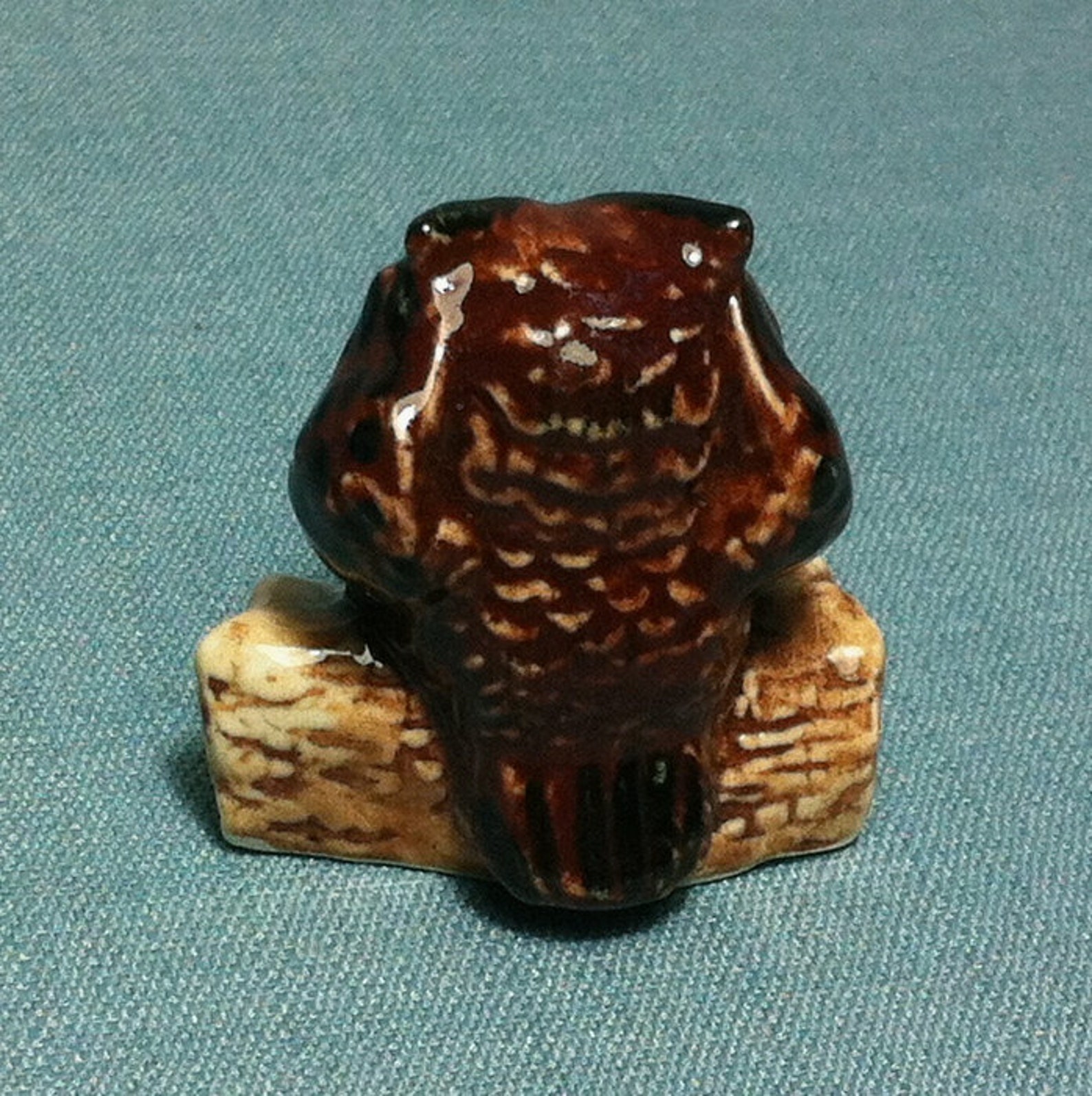 Miniature Ceramic Owl Wood Log Bird Animal Cute Little Tiny - Etsy