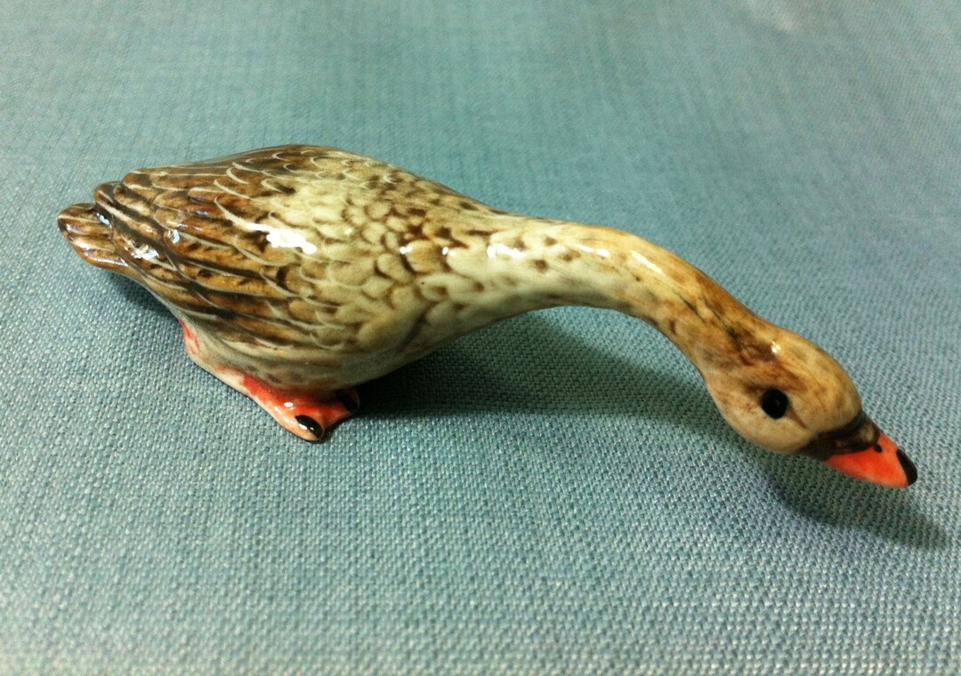 Miniature Ceramic Goose Bird Duck Animal Cute Little Tiny - Etsy