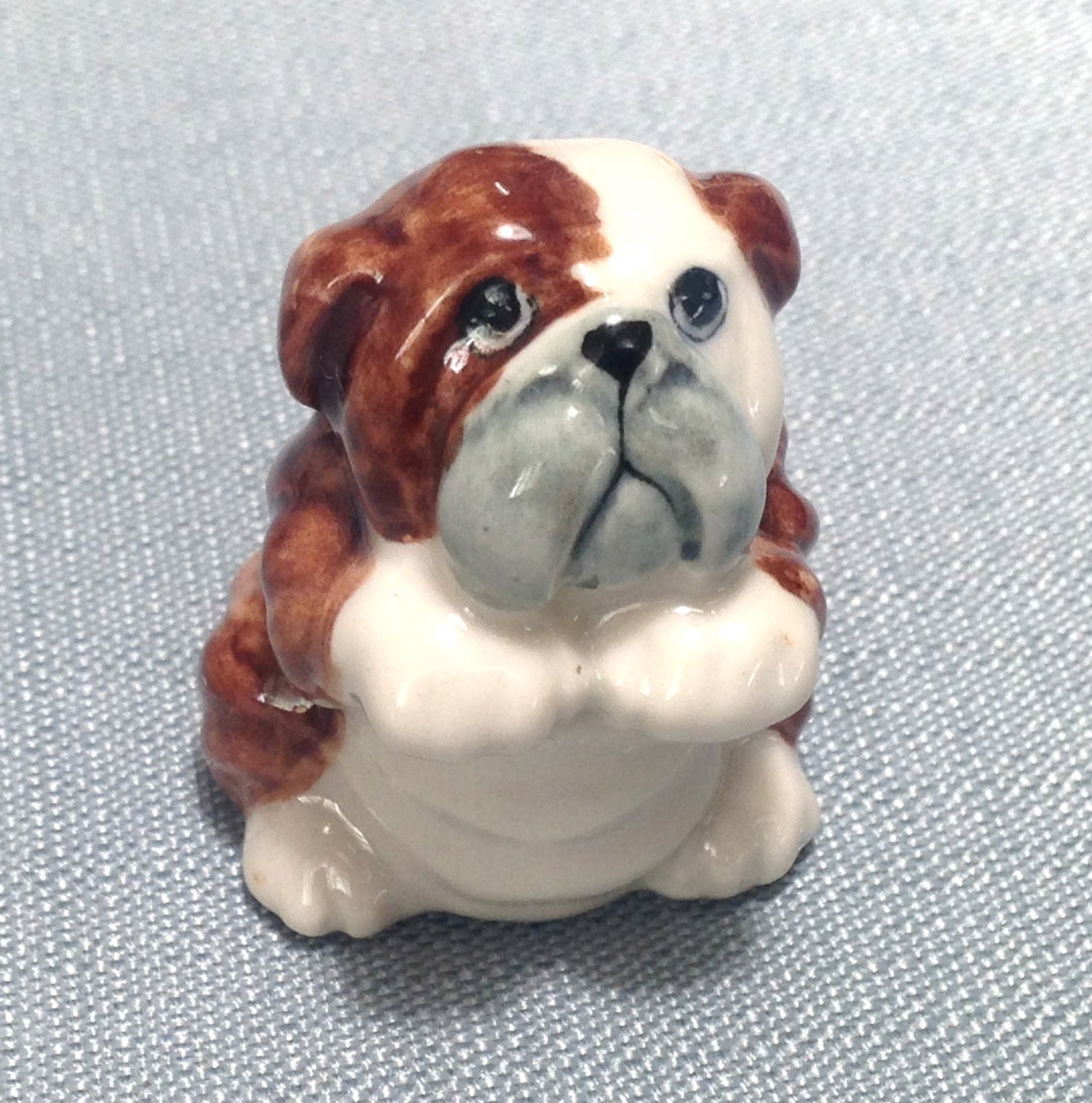 Miniature Ceramic Bulldog Sitting Dog Funny Cute Little Tiny | Etsy