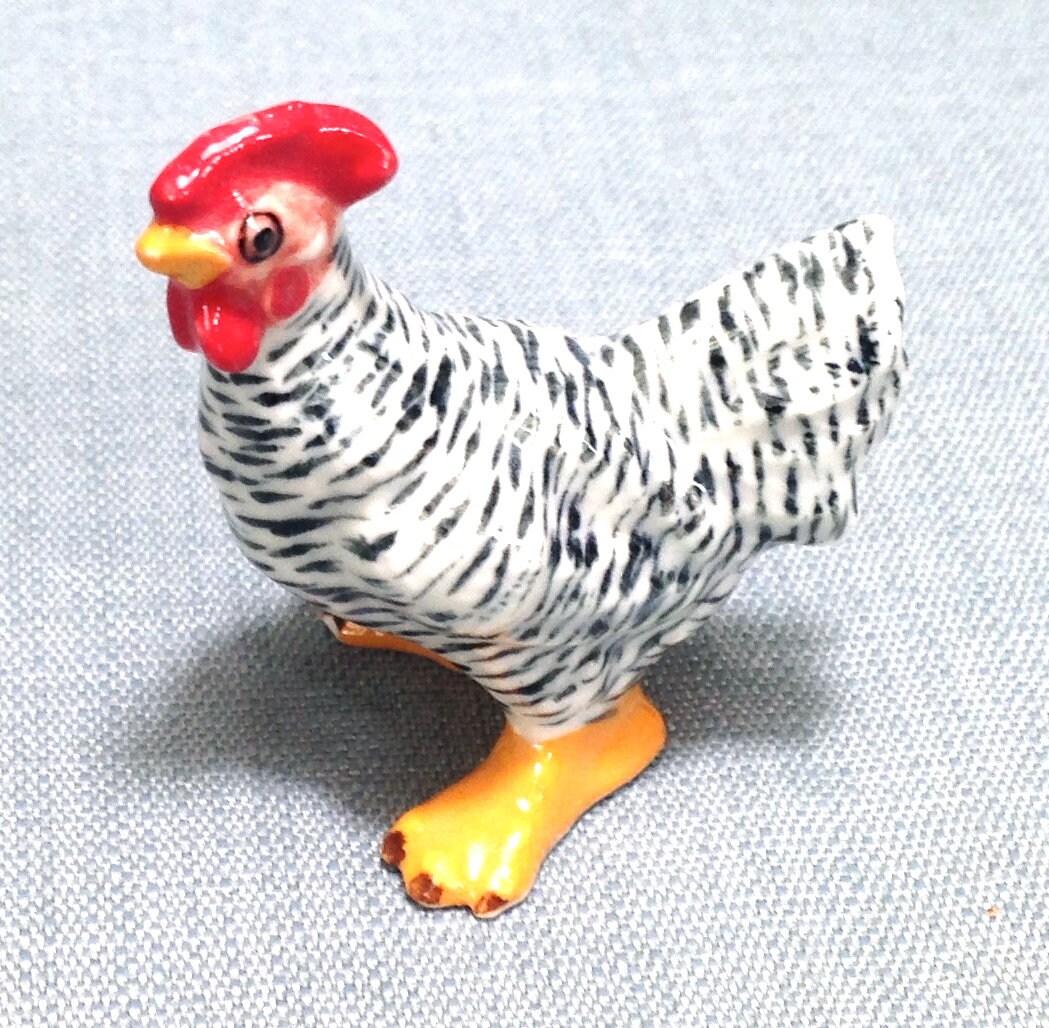 Miniature Ceramic Rooster Hen Chicken Animal Cute Little Tiny | Etsy