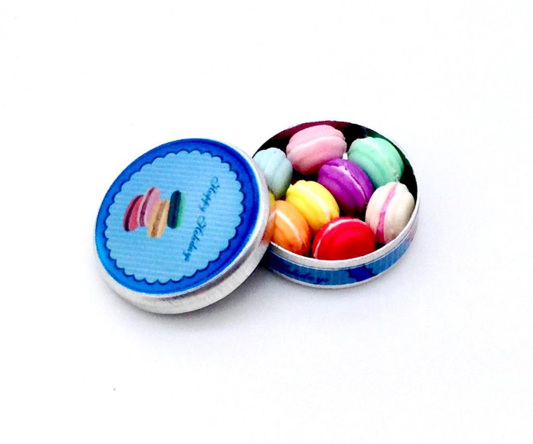 Miniature Dollhouse Macarons Macaroons Cookie Box Clay Polymer Food ...