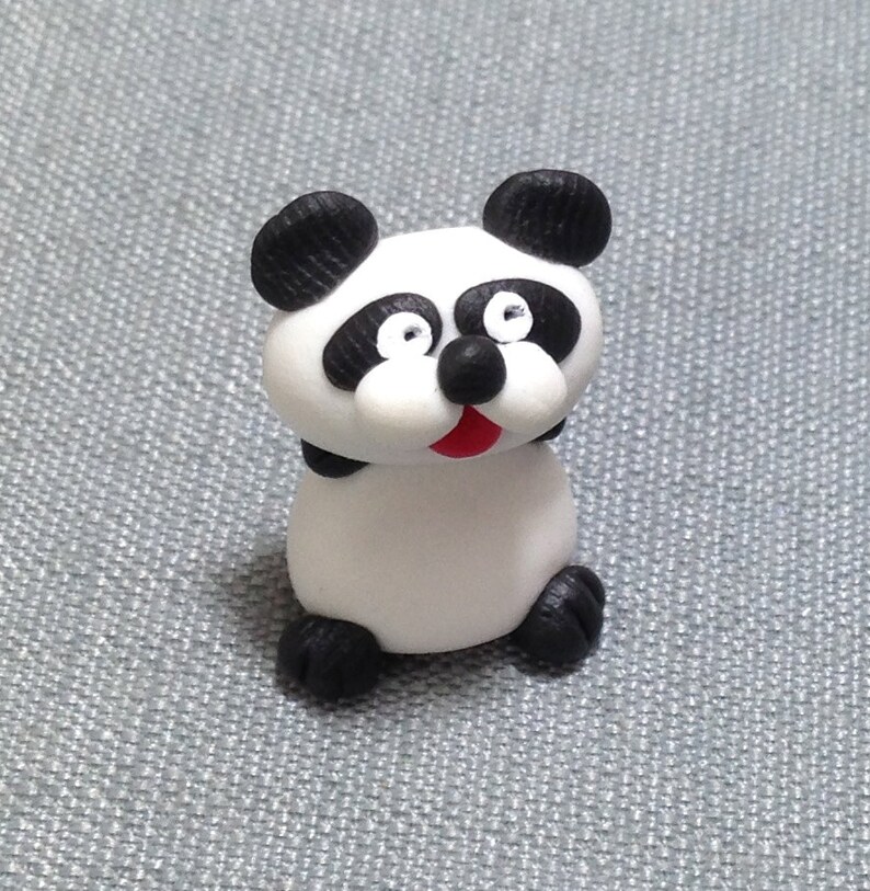 Miniature Funny Panda Bear Clay Polymer Cute Little Tiny | Etsy