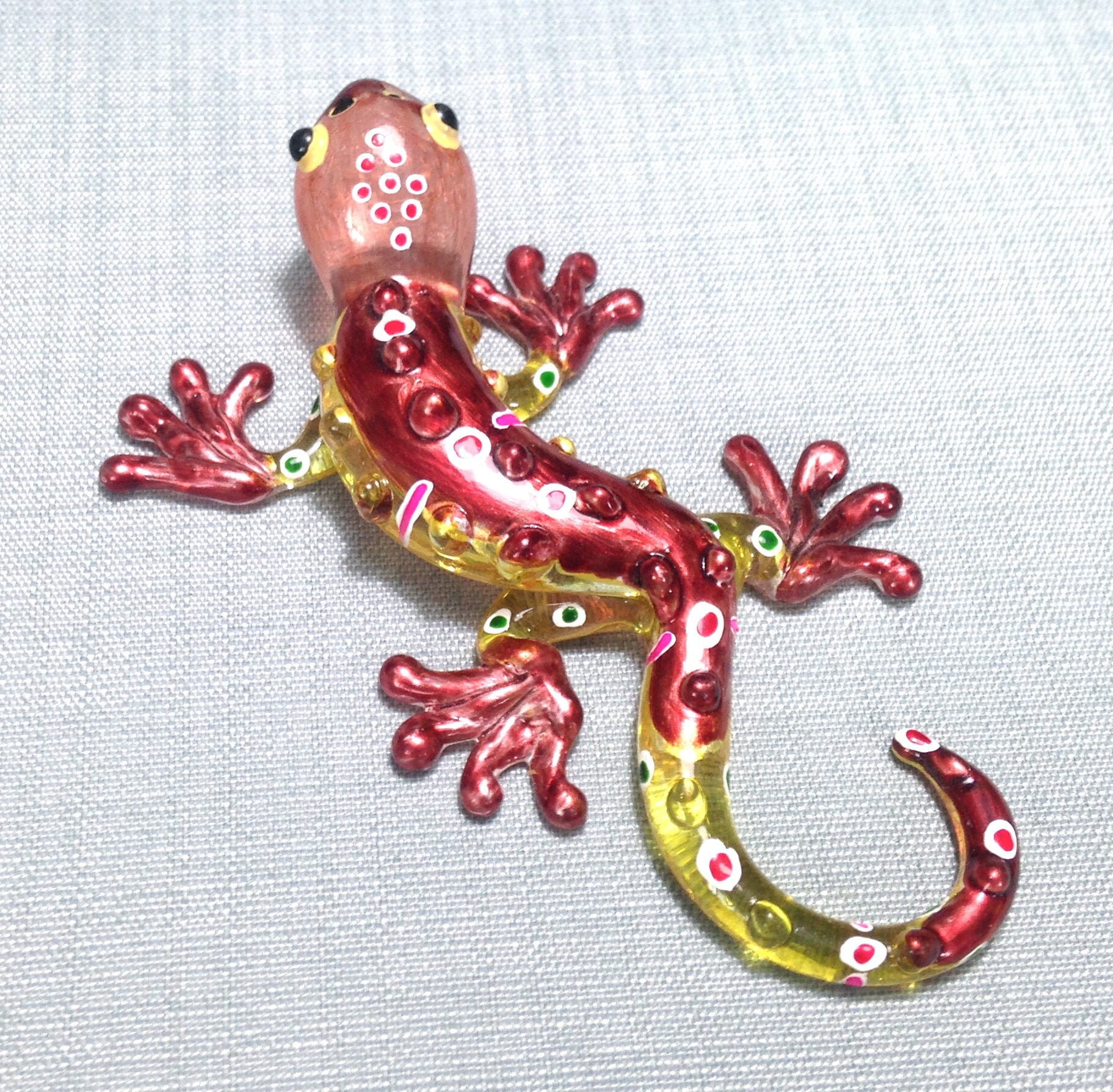 Glass Art Art & Collectibles Blown glass terrarium animal Green lizard ...