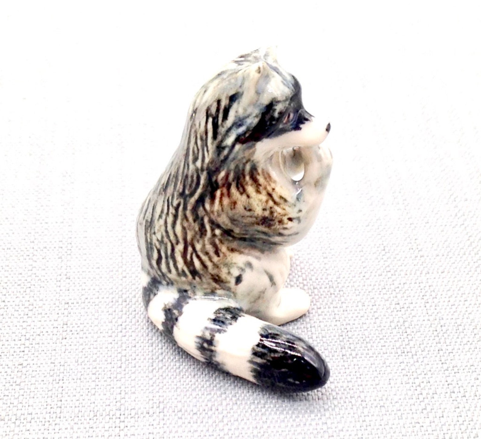 Miniature Ceramic Raccoon Sitting Animal Cute Little Tiny - Etsy