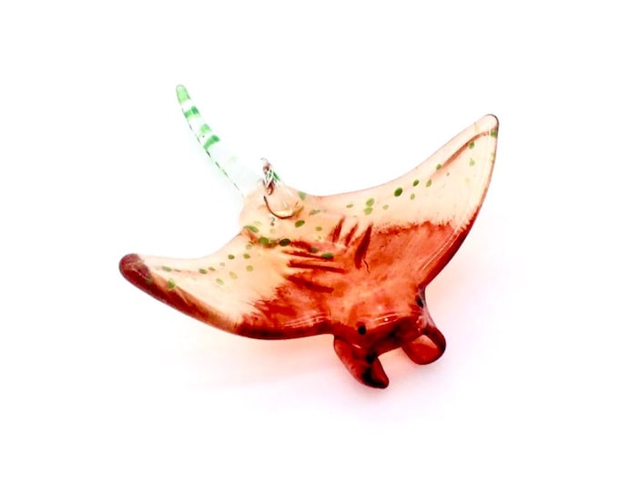 Miniature Hand Blown Glass Manta Ray Fish Sea Baby Animal Cute Little ...