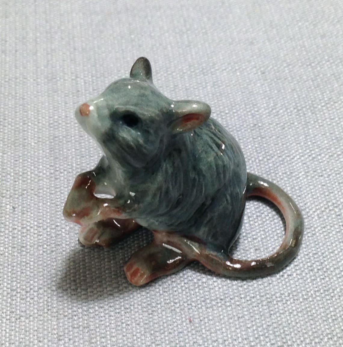 Miniature Ceramic Rat Mouse Mice Animal Cute Small Tiny Grey - Etsy