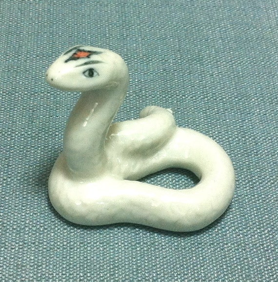 Miniature Ceramic Snake Reptile Cobra Mini Animal Cute Little - Etsy
