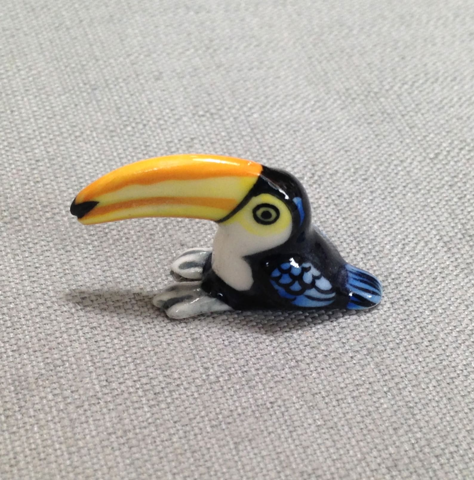 Miniature Ceramic Toucan Parrot Exotic Bird Animal Cute Little | Etsy