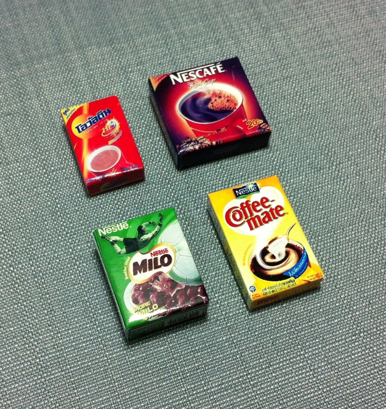 4 Miniature Dollhouse Coffee Chocolate Boxes Packs Packets - Etsy