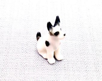 Miniature Ceramic Jack Russel Terrier Dog Mini Animal Cute Little White ...