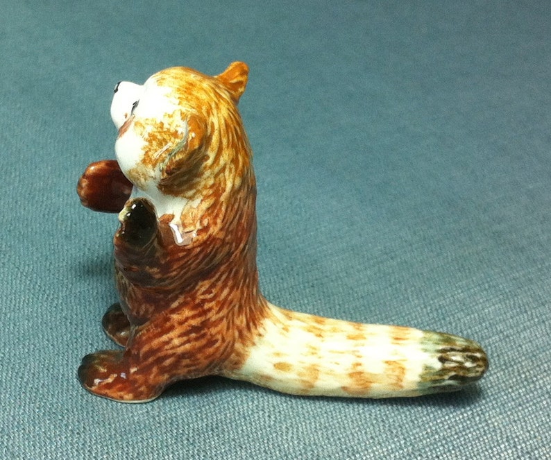 Miniature Ceramic Red Lesser Panda Cat Bear Animal Cute Little - Etsy
