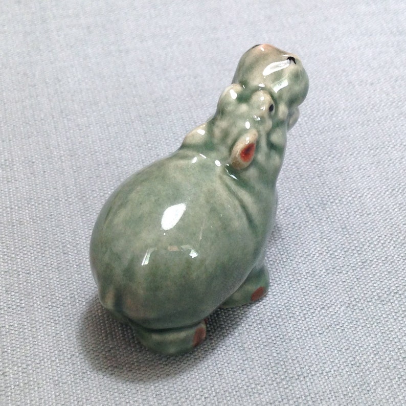 Miniature Ceramic Hippo Hippopotamus Animal Cute Little Tiny - Etsy