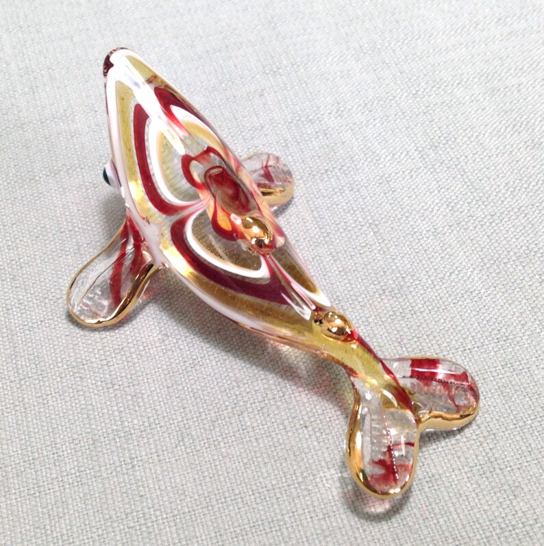 Hand Blown Glass Miniature Whale Sea Fish Animal Cute Orange - Etsy