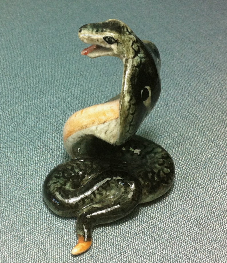 Miniature Ceramic King Cobra Snake Reptile Animal Cute Tiny | Etsy