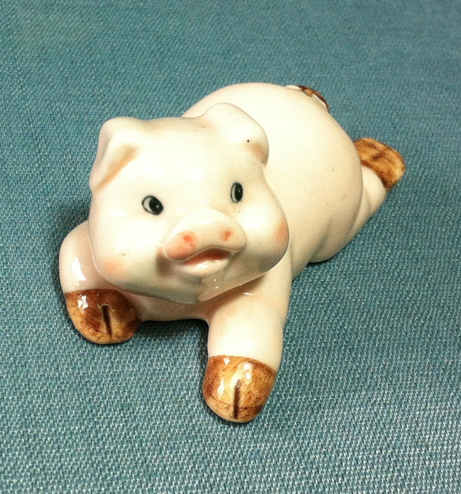 Miniature Ceramic Pig Pork Piglet Laying Animal Cute Little - Etsy