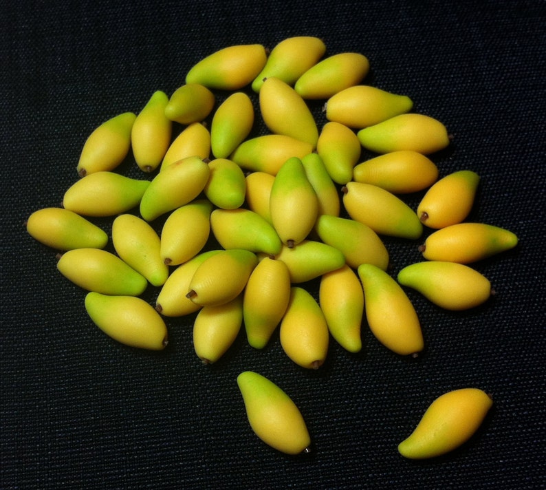 20 Miniature Dollhouse Mango Mangoes Fruit Clay Polymer Tiny Exotic ...