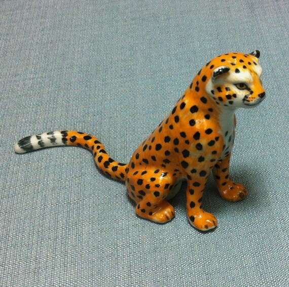 Miniature Ceramic Cheetah Leopard Feline Wild Animal Cute - Etsy