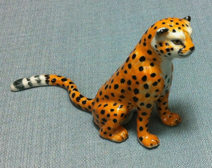 Miniature Ceramic Cheetah Leopard Feline Wild Animal Cute - Etsy